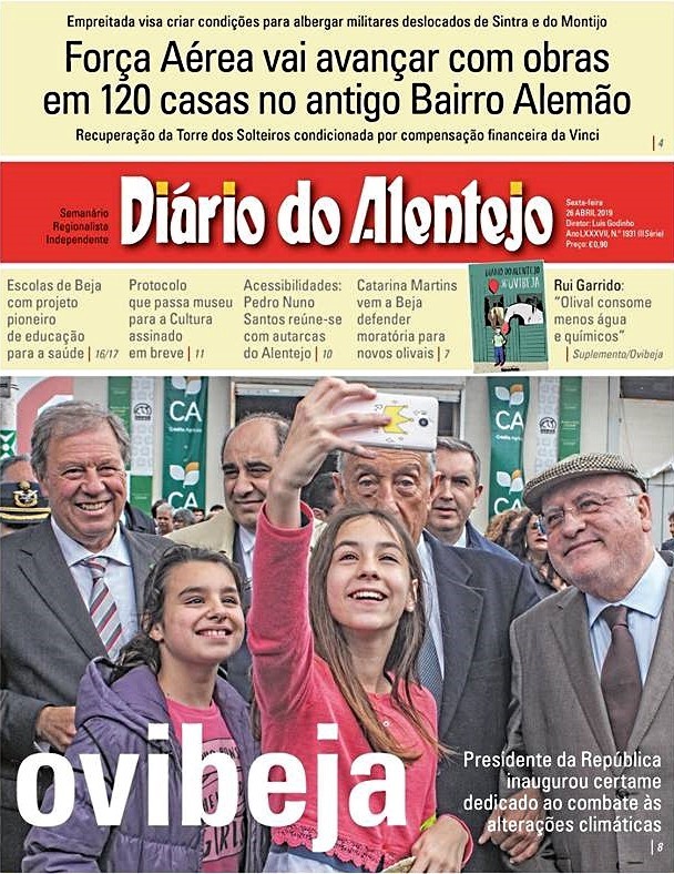 CAPA DO DIÁRIO DO ALENTEJO DE HOJE - Alvitrando
