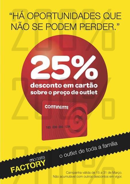 25% de desconto em cartão | MODALFA | Outlet, até 31 março - Blog 200 ...
